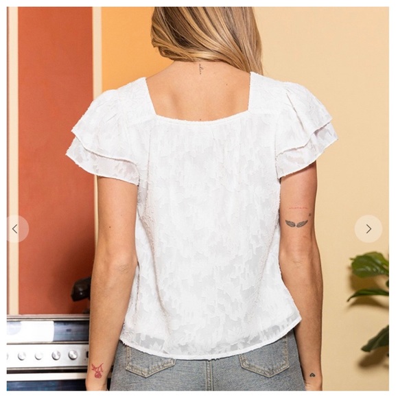 ShopEvelynne | Tops | 4 Boho Textured Baby Doll Double Ruffle Top ...